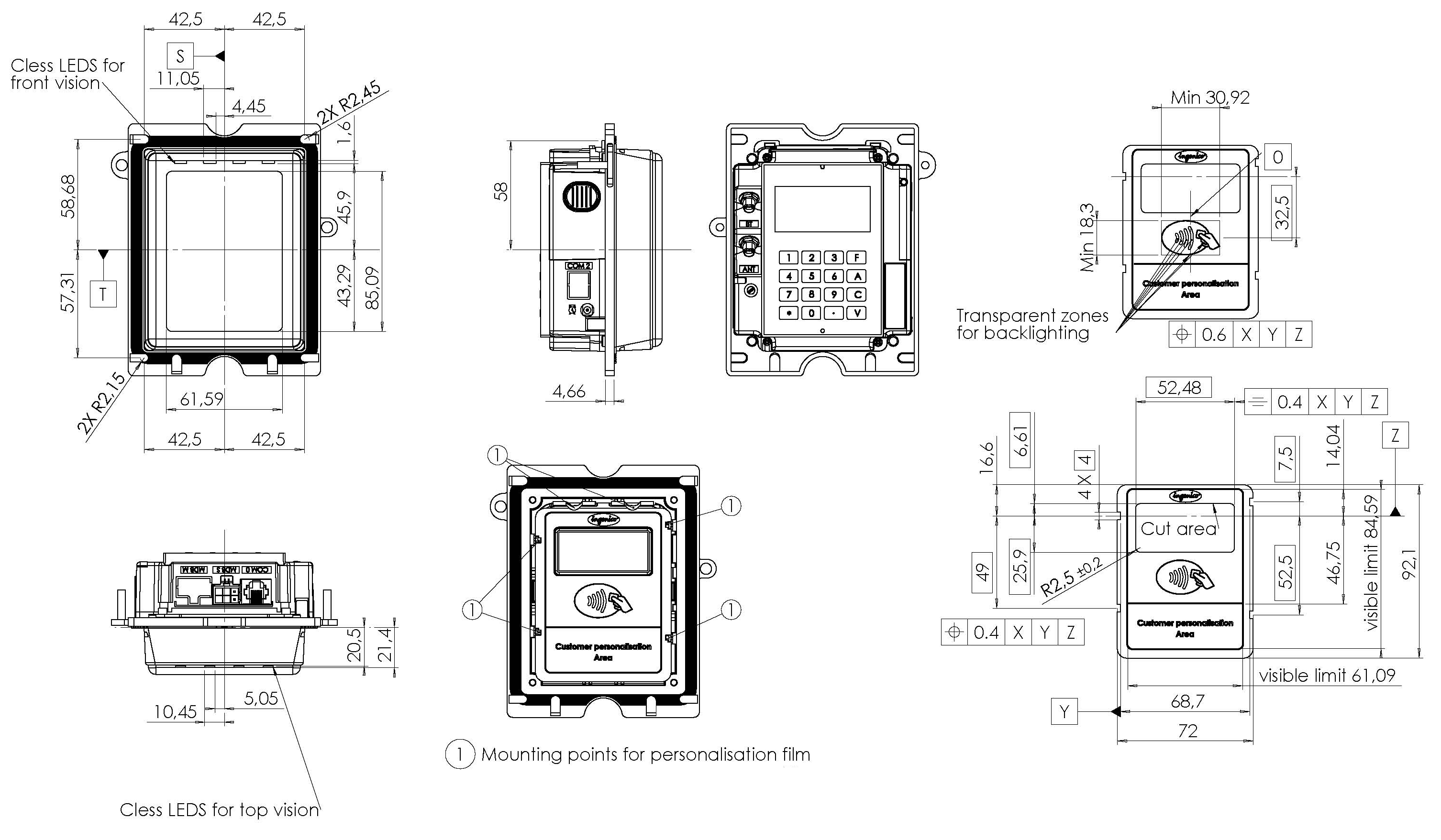 Payment Card Reader Terminal Dimension Payment Card Reader Terminal Dimension